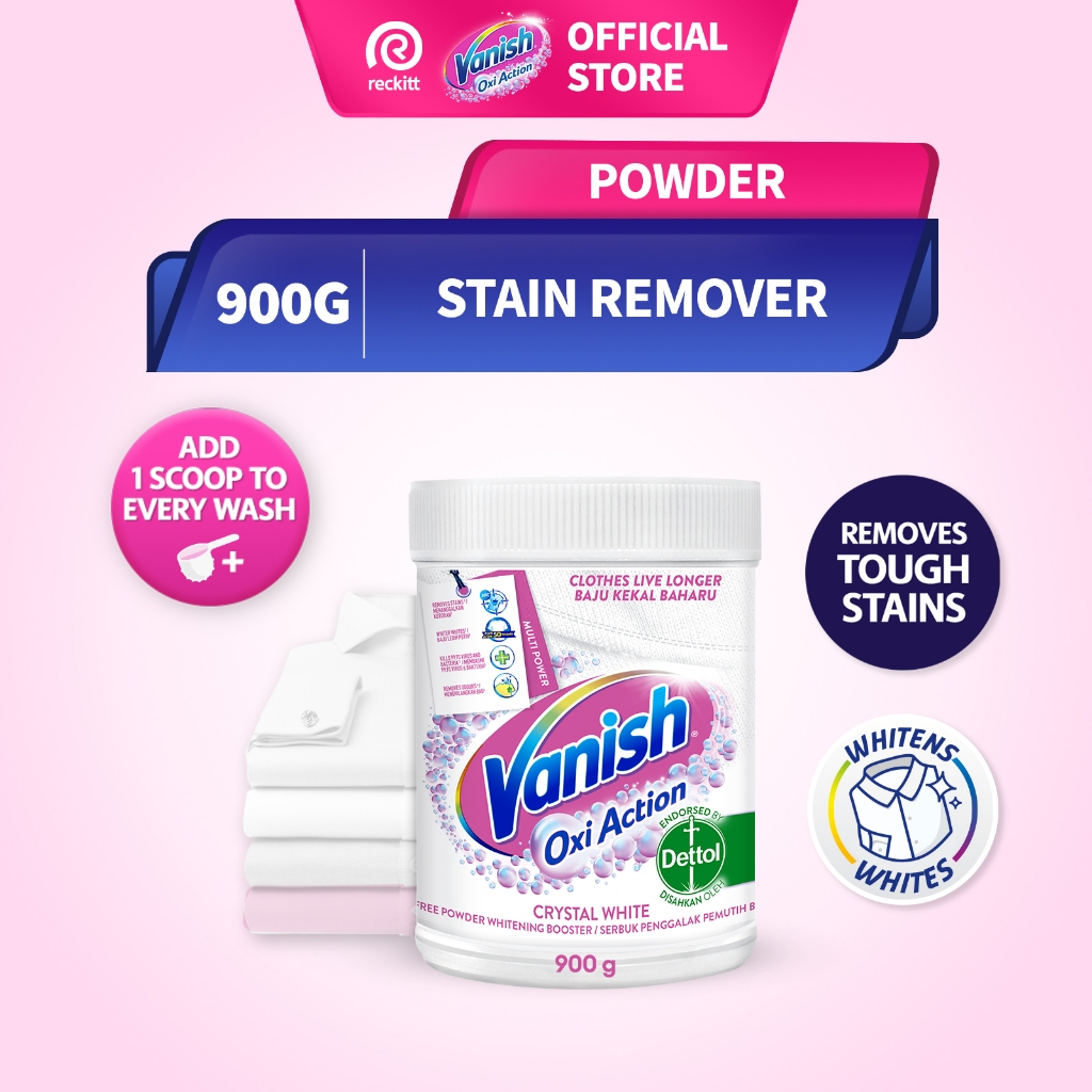Vanish Stain Remover Crystal White Oxi Action, Detergent Powder, 900g ...