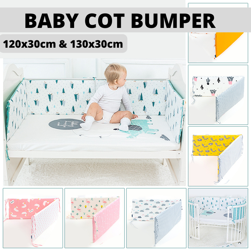 120cm/130cm Baby Cot Crib Bumper Cotton Baby Bedding Infant Bed Guard ...