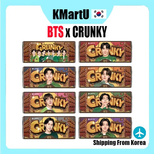[BTS x CRUNKY] Chocolate bar 34g / RM, JIN, SUGA, J - HOPE, JIMIN, V ...