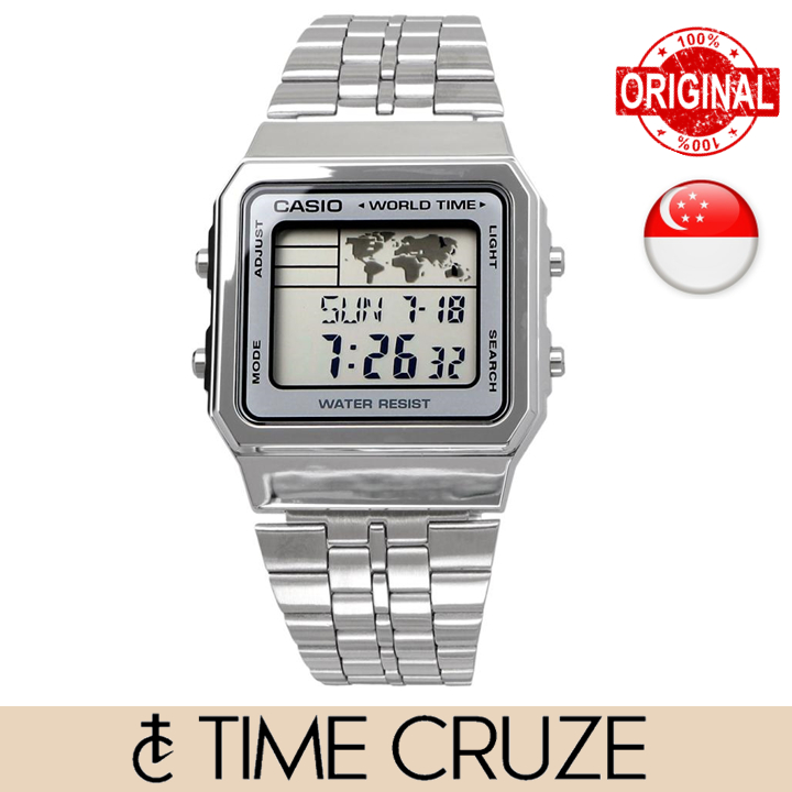 [Time Cruze] Casio A500 World Time Adjustable Stainless Steel Men Women ...