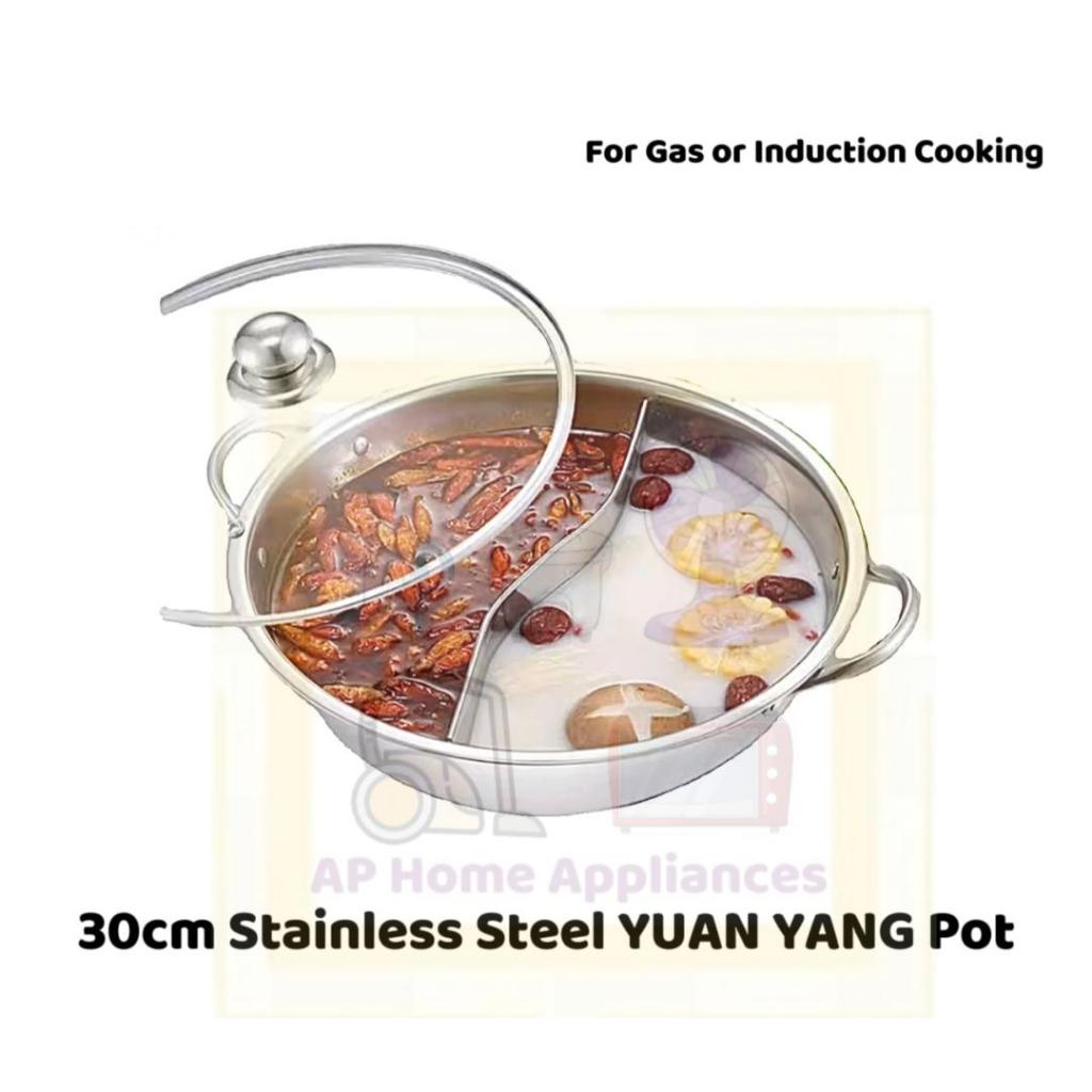 NEW! Thicken Double Flavour 30cm Stainless Steel Induction Yuan Yang ...