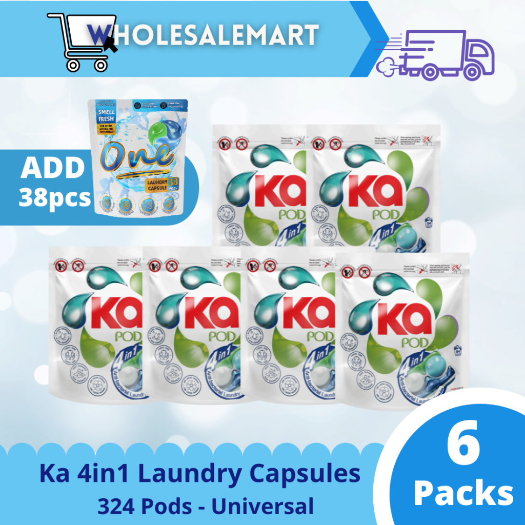 KA 4in1 Antibacterial Laundry Capsules 54s x 6 Refill Packs | Shopee ...