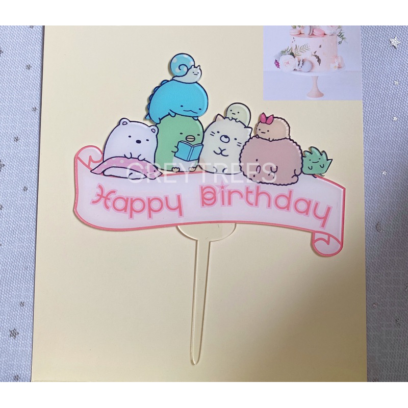 [SG Seller] Sumikko Gurashi Acrylic Birthday Cake Topper | Shopee Singapore