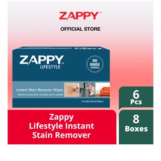 Zappy Lifestyle Instant Stain Remover Wipes 6s (8 Box or Carton Deal ...