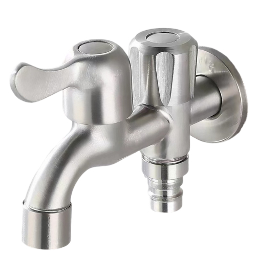 Specool® 304 Stainless Steel Double Faucet Dual Control Washing Machine ...