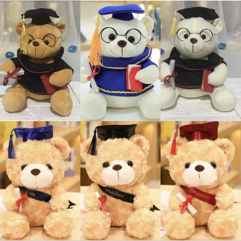 (SG Seller) 23cm / 28cm Graduation Teddy Bear Soft Toy Stuffed Plush ...