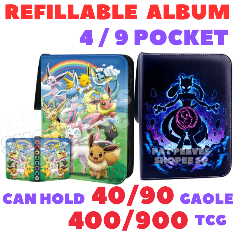 🇸🇬 Pokemon Card Album Binder Zip 4 Pocket Refillable | TCG Cards Ga Ole ...
