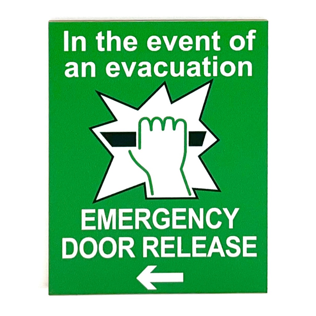 EMERGENCY DOOR RELEASE SIGN/SIGNAGE | WARNING SIGN, EMERGENCY SIGN ...