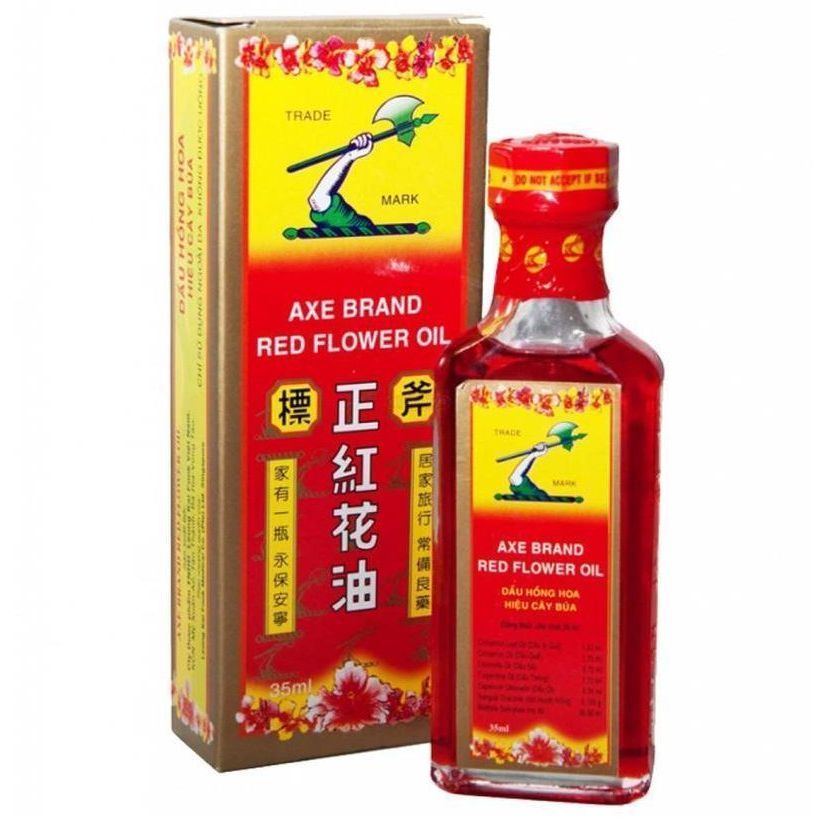 3 x Singapore Version Axe Brand Red Flower Oil 35ml 三瓶装 斧标正红花油 ...