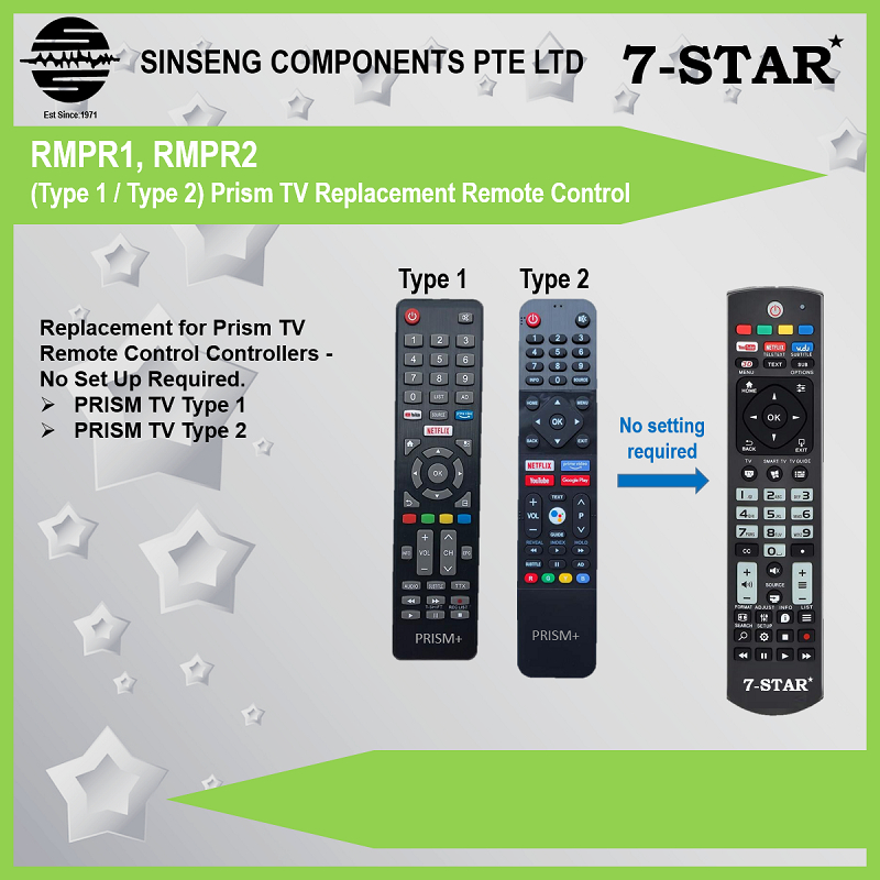 Prism TV Replacement Remote Control (Type 1 and Type 2) | Shopee Singapore
