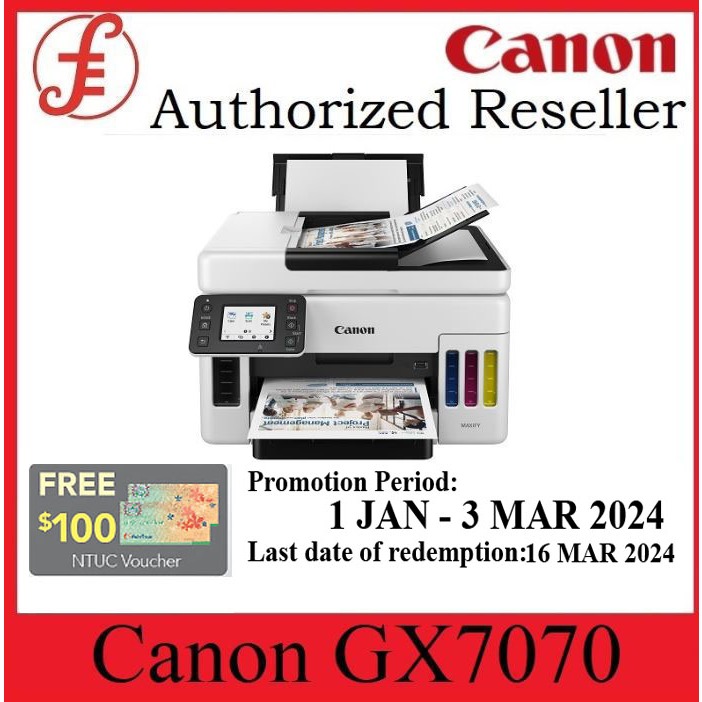 Canon MAXIFY GX7070 Easy Refillable Ink Tank Wireless 4-in-1 Duplex ...