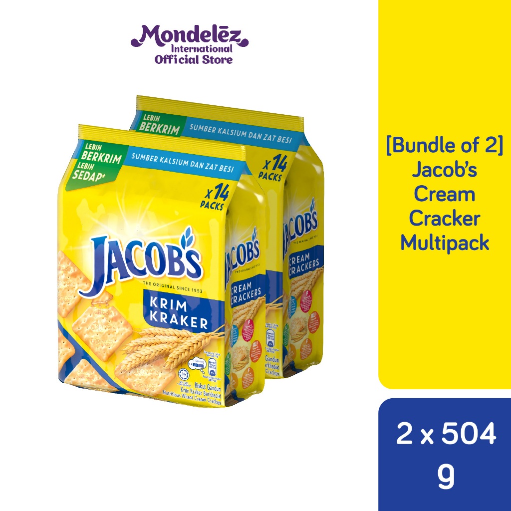 [Bundle of 2] Jacob's Original Cream Crackers Large Pack 504g - Wheat ...