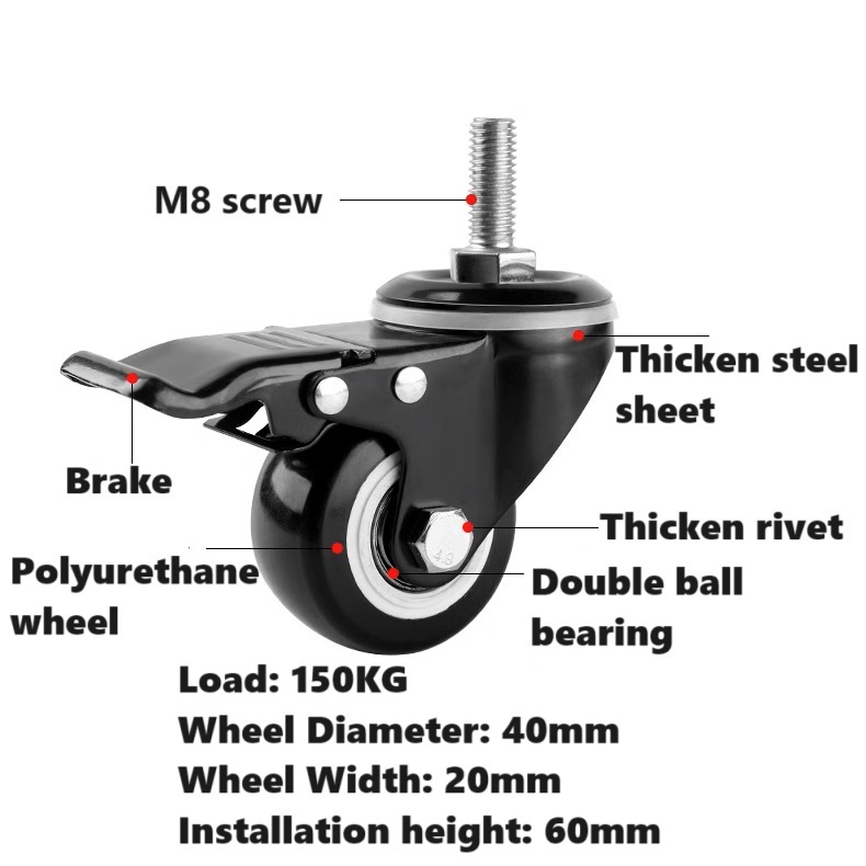 Etero Lockable Wheel for Height Adjustable Desk, High Absorption & High ...