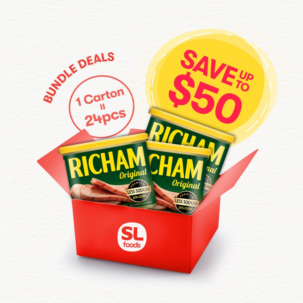 [BUNDLE DEAL] Richam Korean Premium Luncheon meat (340g x 24 cans ...