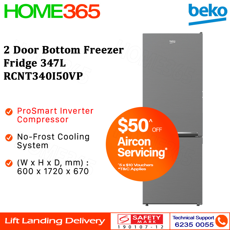 Beko 2 Door Bottom Freezer Fridge 347L RCNT340I50VP | Shopee Singapore