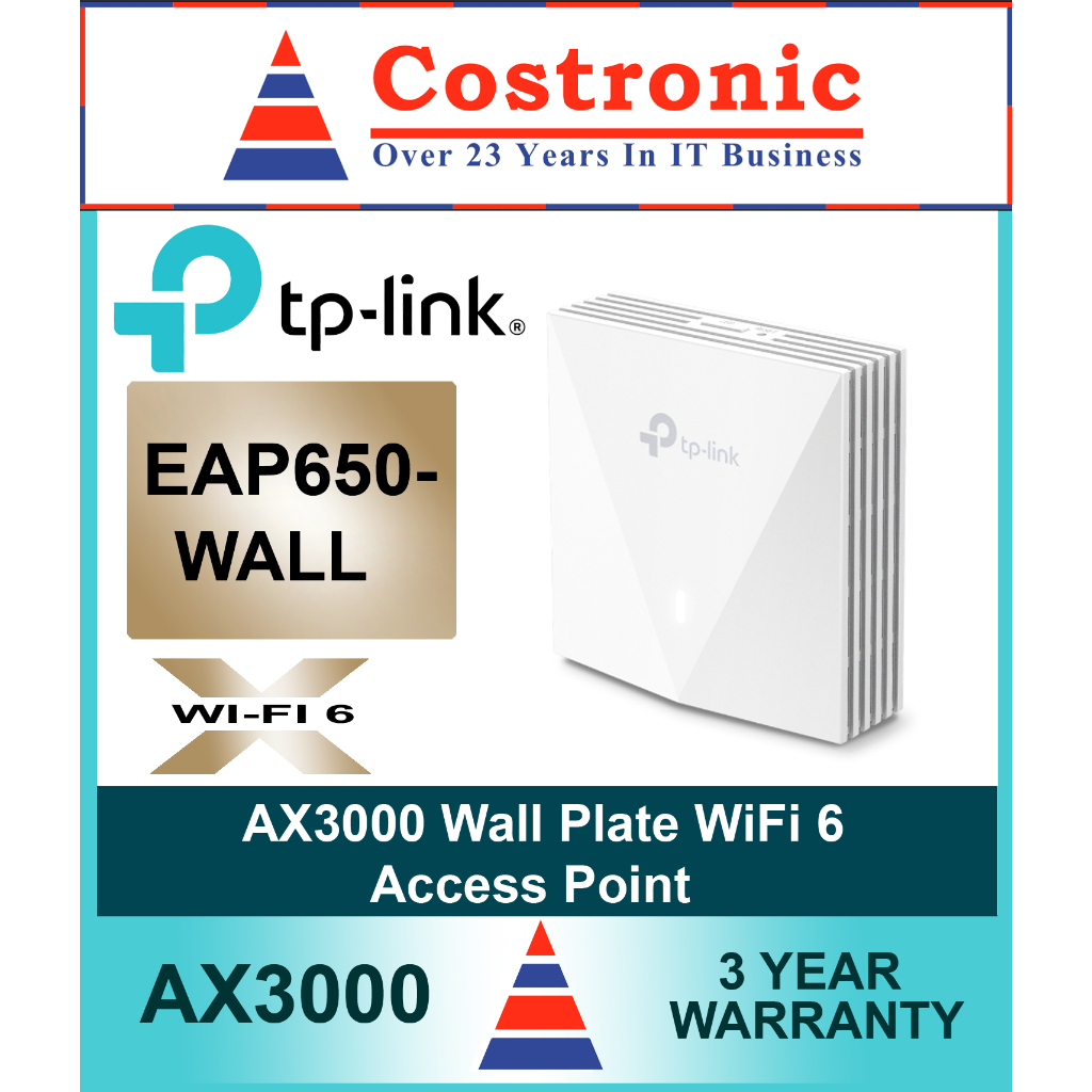 TP-LINK EAP650-WALL AX3000 Omada Wall Plate WiFi 6 PoE Access Point ...