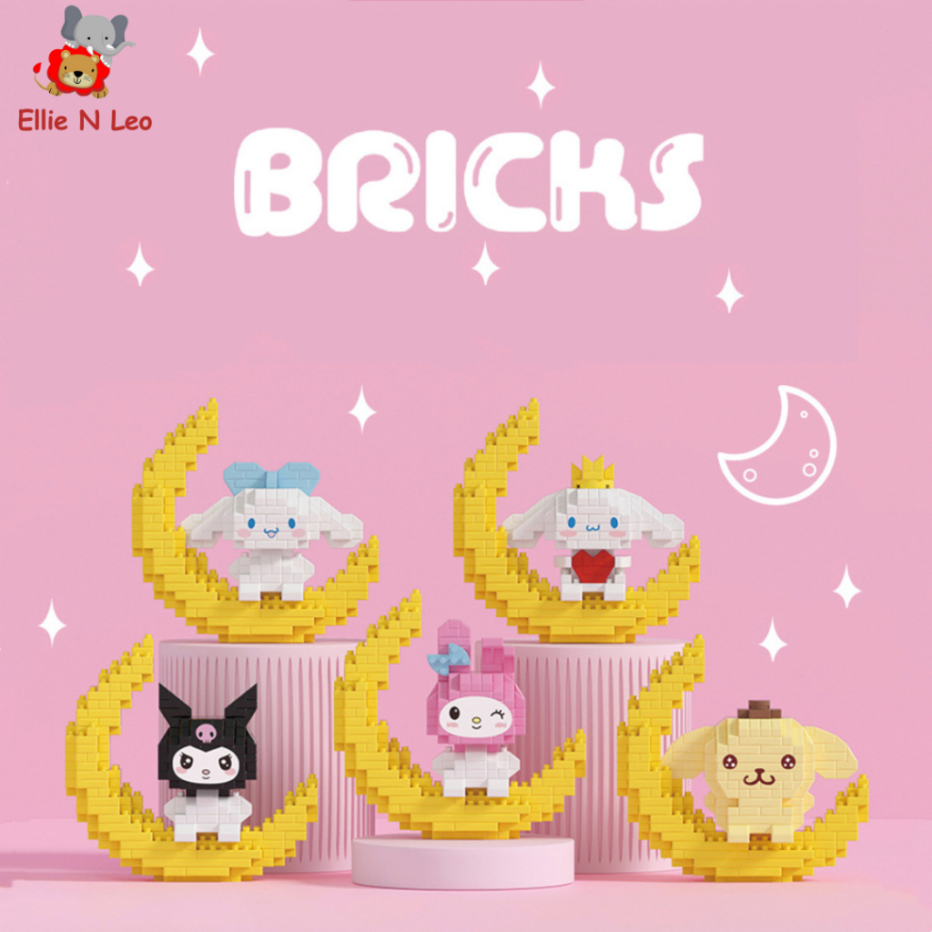 [SG Stock] Sanrio Melody Kuromi Mini Block Toys Moon with LED, Cute ...