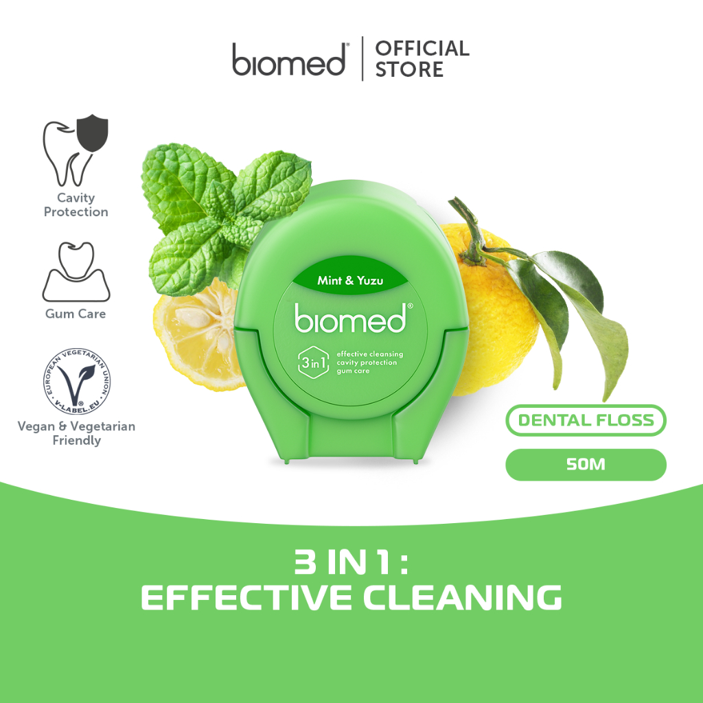 BIOMED Dental Floss with Mint and Yuzu Flavour [50m] Flos pergigian 牙线 ...