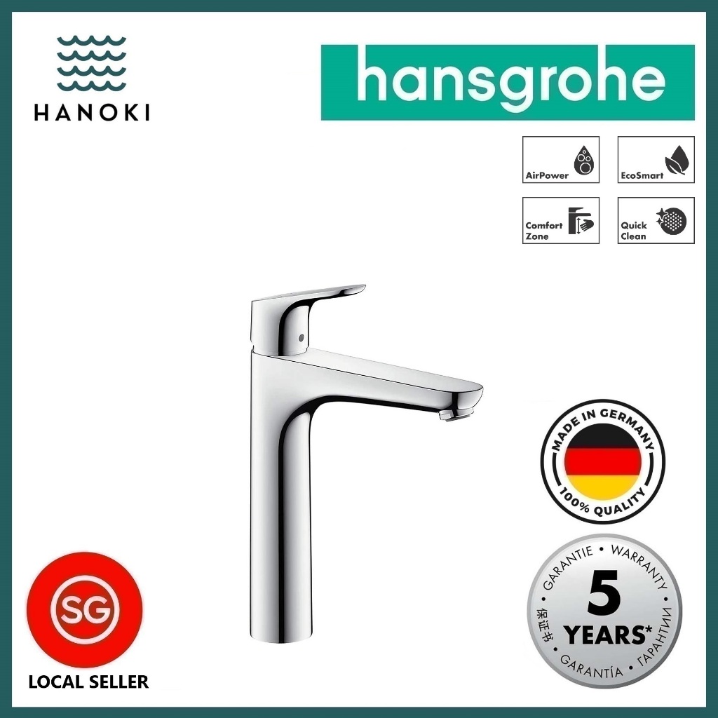 hansgrohe Focus Single Lever Basin Mixer Tap with Pop-up Waste Set (3 ...