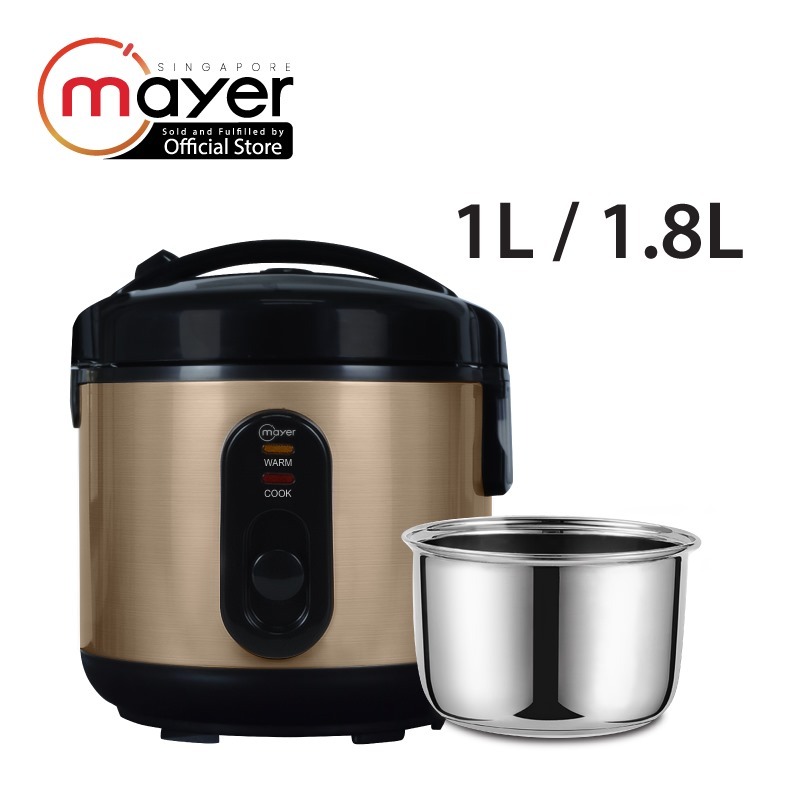 Mayer 1L Rice Cooker with Stainless Steel Pot MMRCS10 / 1.8L Rice ...