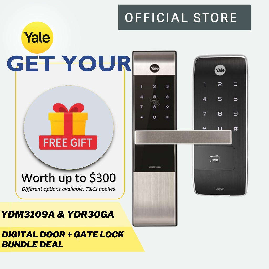 Yale YDR30GA + YDM3109A Digital Lock Bundle (COMES WITH FREE GIFTS ...