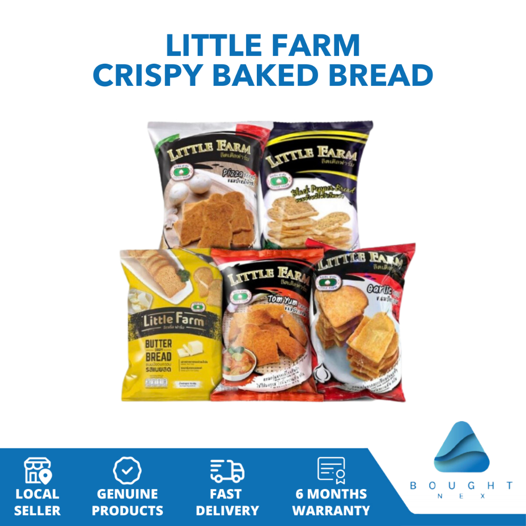 Little Farm Crispy Bread 70g/80g/100g - Butter Garlic, Pizza, TomYum ...