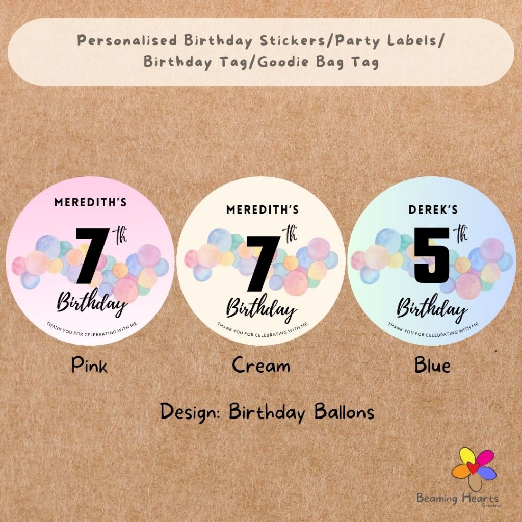 Personalised Birthday stickers/Party stickers/Celebration stickers ...
