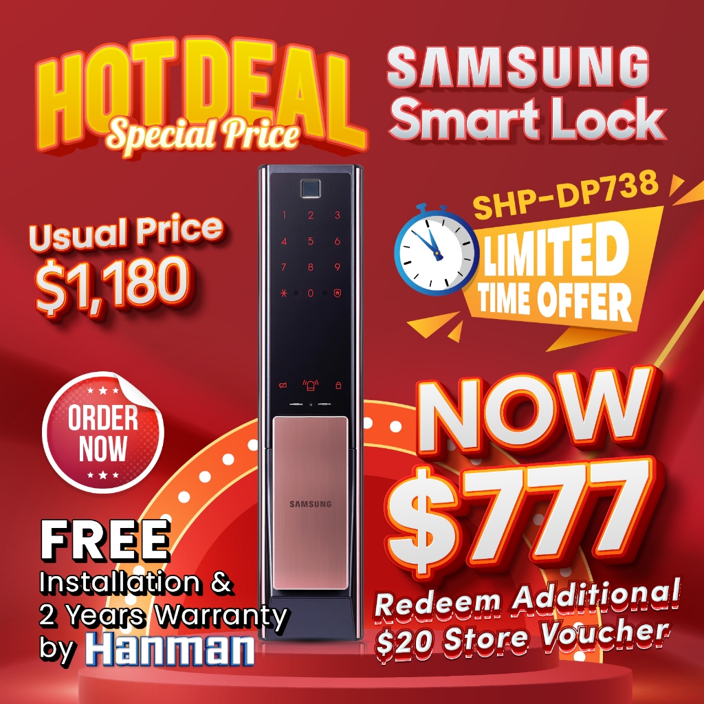 SHP-DP738 Bluetooth Samsung Digital Door Lock | Shopee Singapore