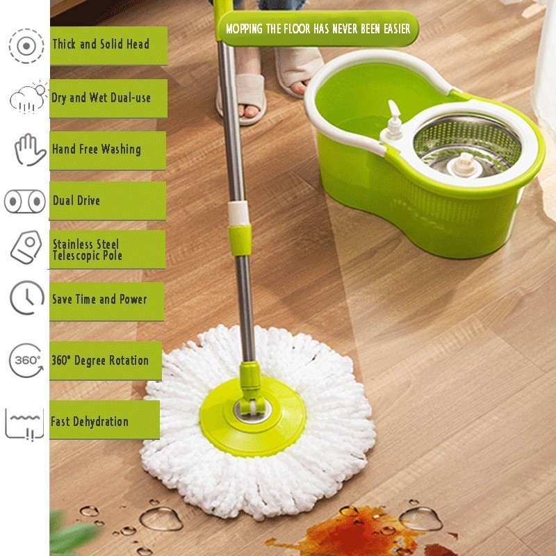 Spin Mop With Spinner and Bucket Tornado Mop 360 Easy Rotating Map ...