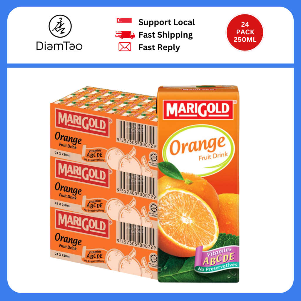 [Bundle of 3] Marigold Orange Fruit Drink 250ml x 24 Packets | Shopee ...