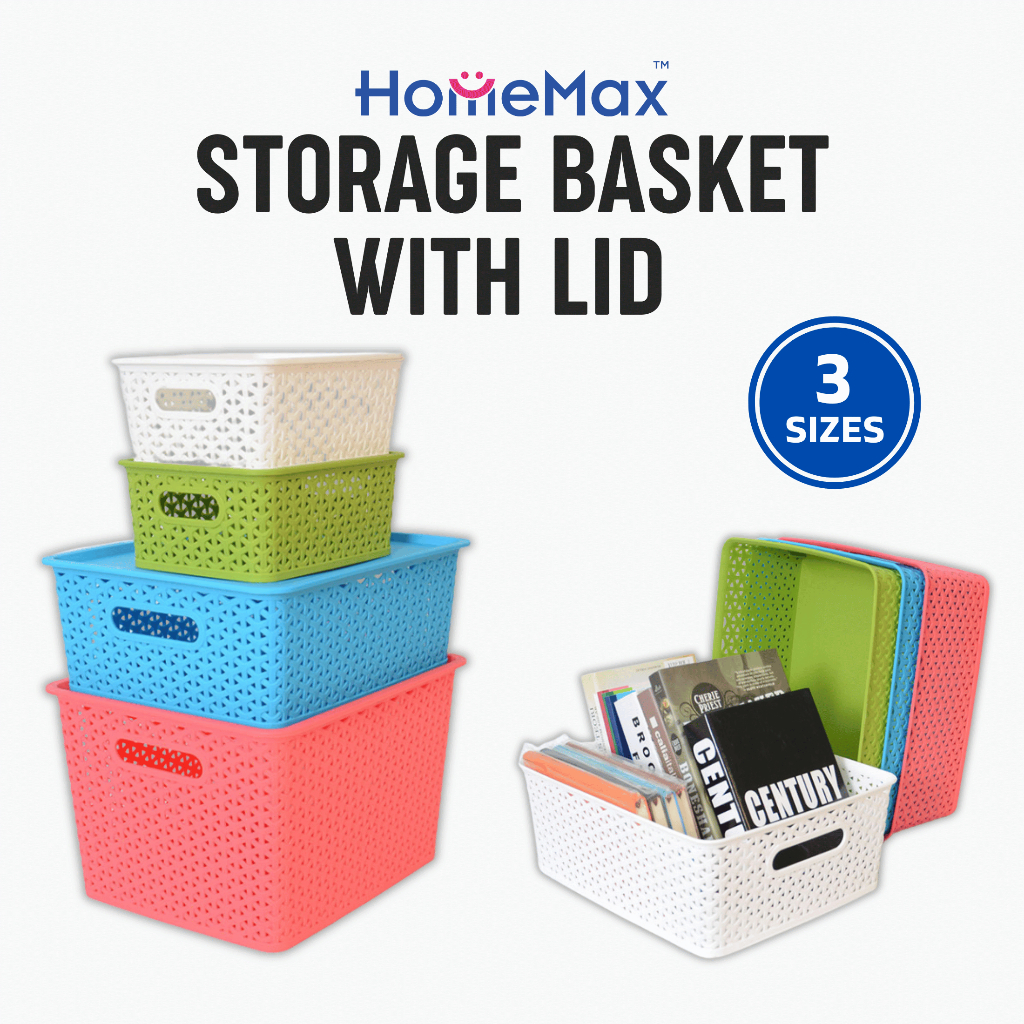 🇸🇬【SG Seller】Multi-Purpose Storage Basket With Lid / storage Organizer ...