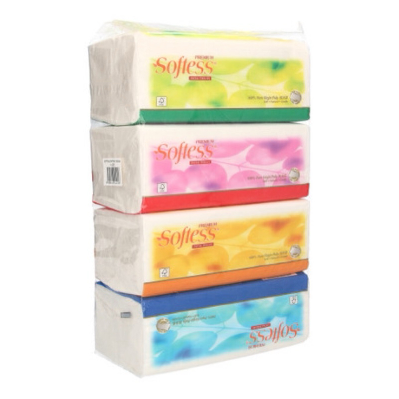 4 x 200s Softess Premium Pure Virgin Pulp 2Ply Facial Tissues | Shopee ...