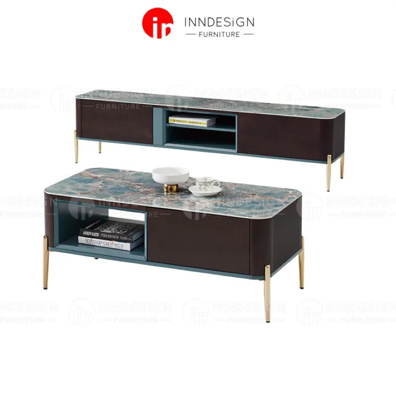 New coffee Table with tv console set (Free installation ) | Shopee ...