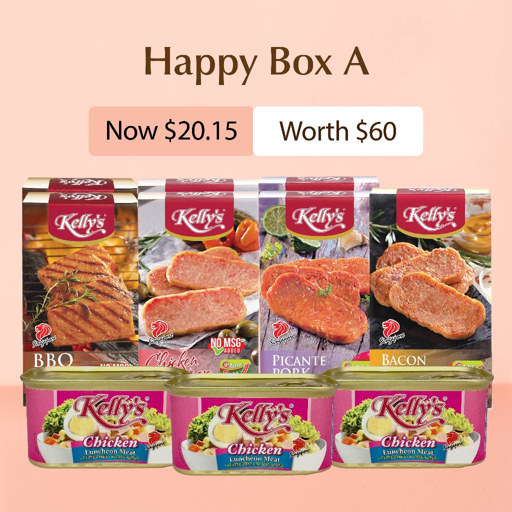 [Happy Box A] Kelly's Luncheon Meat & Luncheon Ham | Shopee Singapore