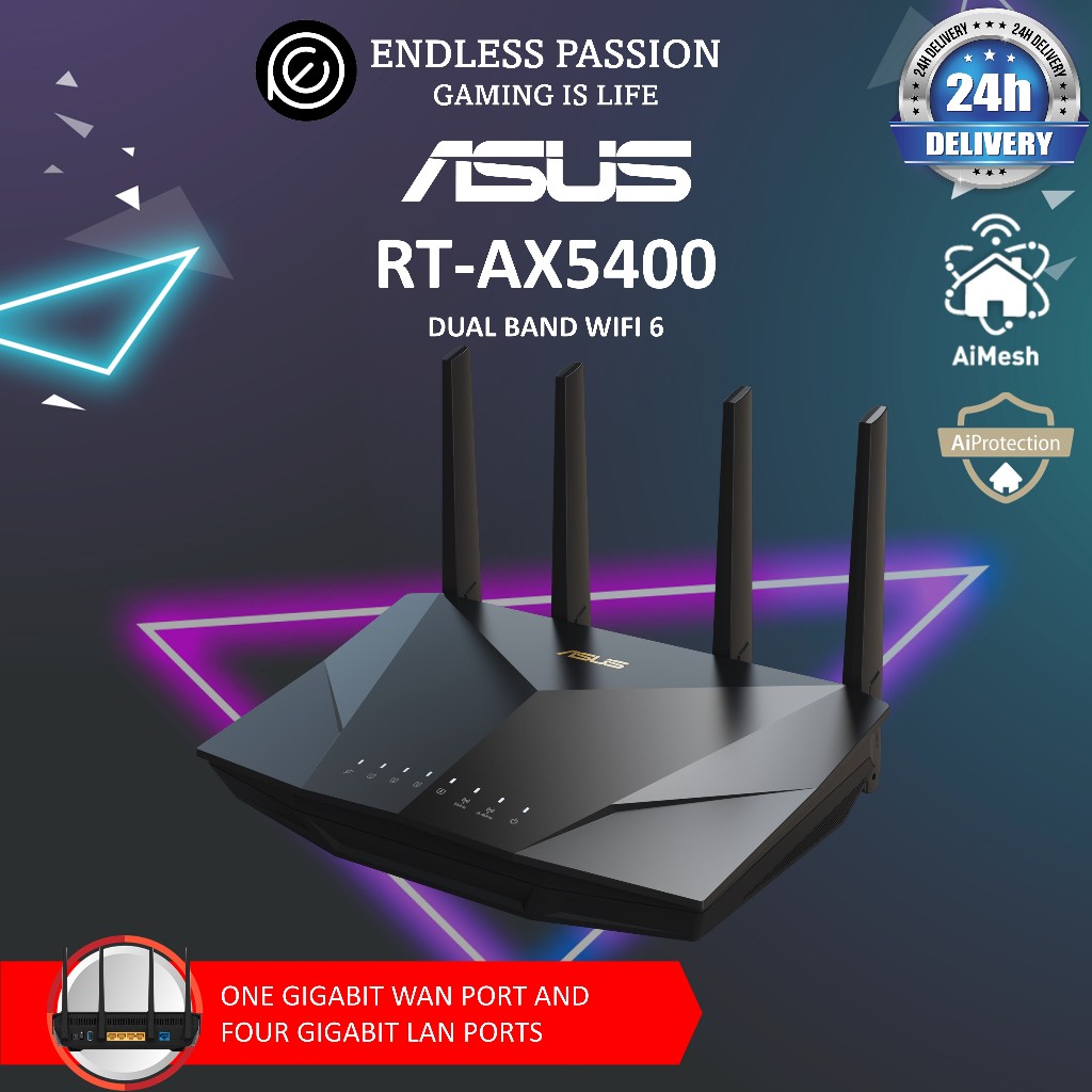Asus RT-AX5400 Dual Band WiFi 6 Extendable Router | Shopee Singapore