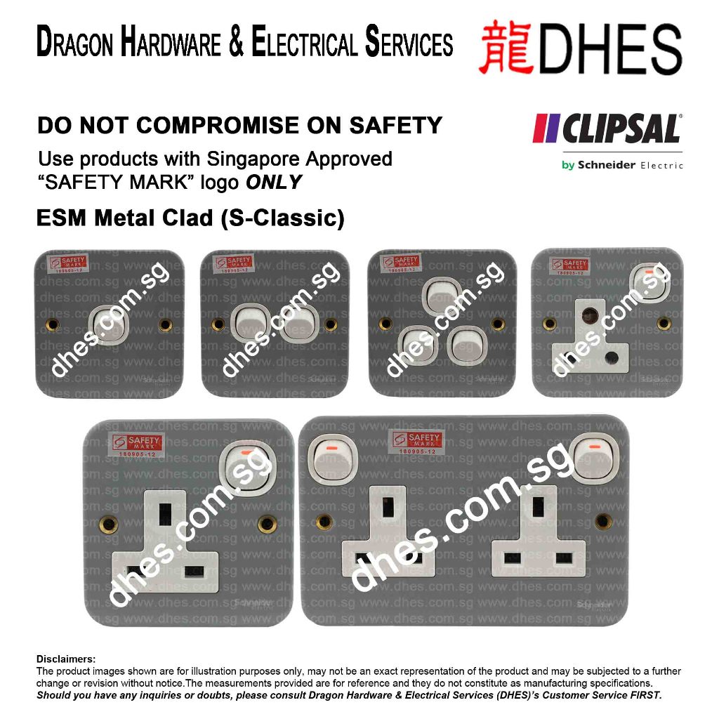 Clipsal Schneider Electric ESM Metal Clad 1 Gang 1-Way 10A Switch 1 ... Clipsal Schneider Electric ESM Metal Clad 1 Gang 1-Way 10A Switch 1 ...