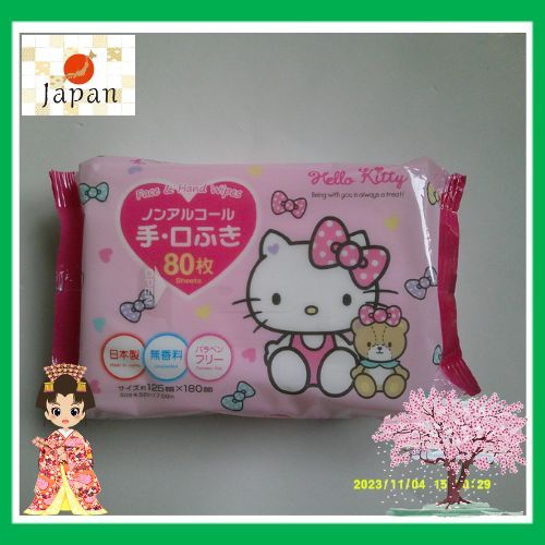 [direct from Japan] Sanrio hello kitty face & hand wet wipes 80sheets ...