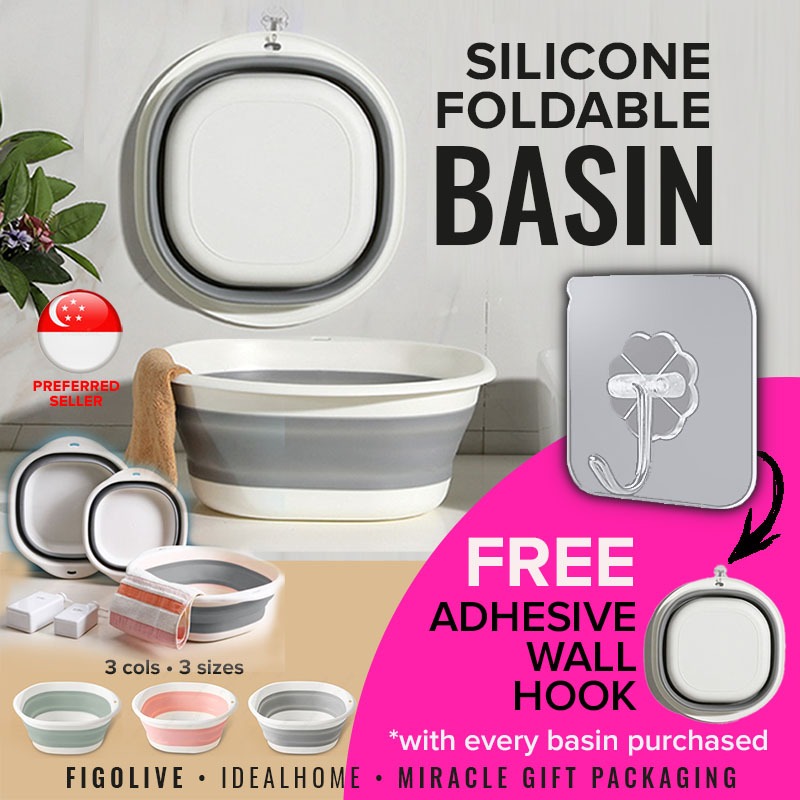 [SG In-Stock] Premium Square Portable Collapsible Basin Pail Foldable ...