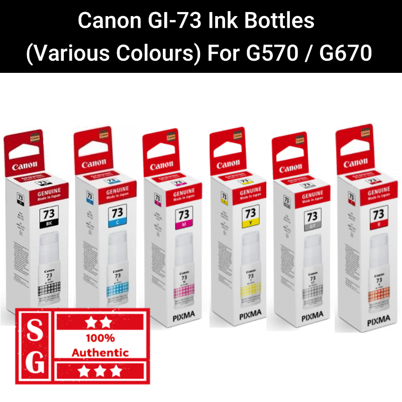 Canon GI-73 Ink Bottle Canon GI 73 For G570 / G670 GI-73 BK GI-73 C GI ...