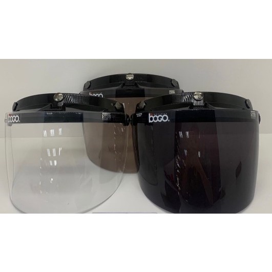 BOGO VISOR/CERMIN TOPI 100% ORIGINAL UNIVERSAL FOR 3 PIN HELMET * SMOKE ...
