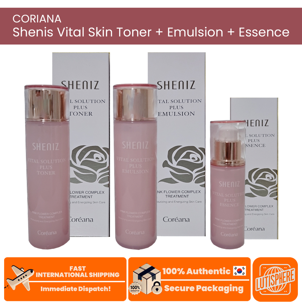 Coreana Shenis Vital Skin Toner + Emulsion + Essence, Korean Cosmetics ...
