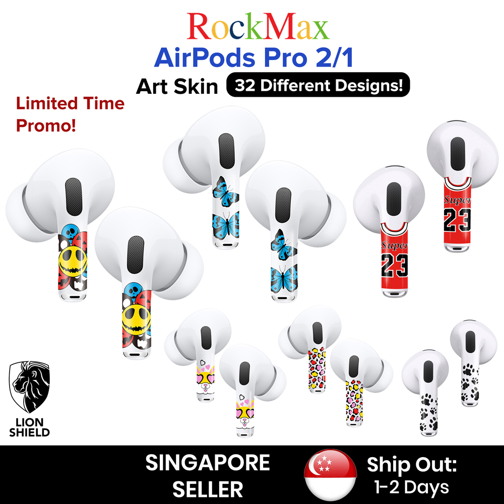 (SG) ROCKMAX AirPods Pro 2/1 Art Skin Wrap, Customized AirPod Sticker ...