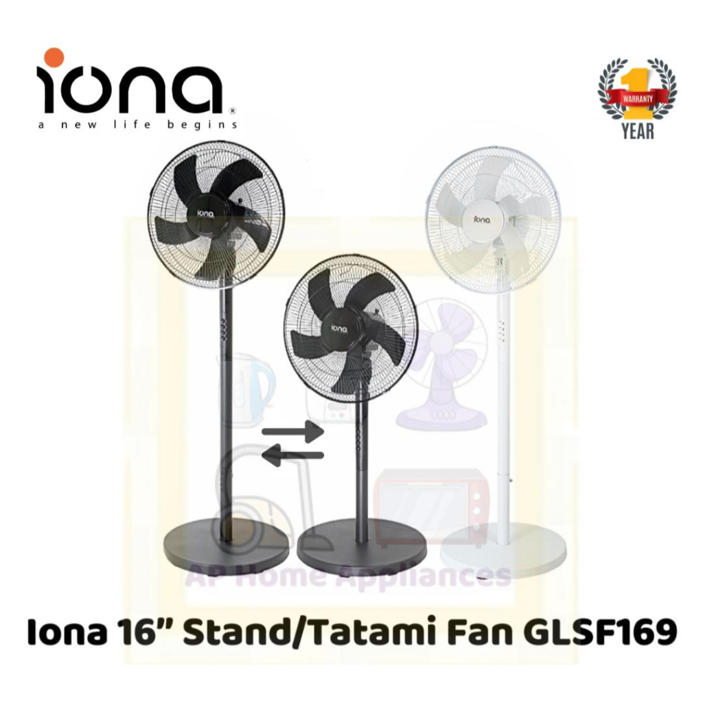 Iona 16” Stand Fan | Tatami Fan GLSF 169 | GLSF169 (1 Year Warranty ...