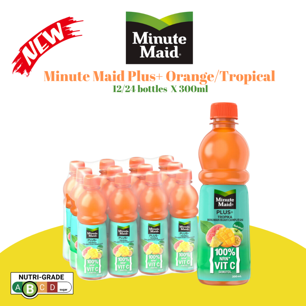 Minute Mate Plus + Tropical 300ml x12/24 bottles | Shopee Singapore