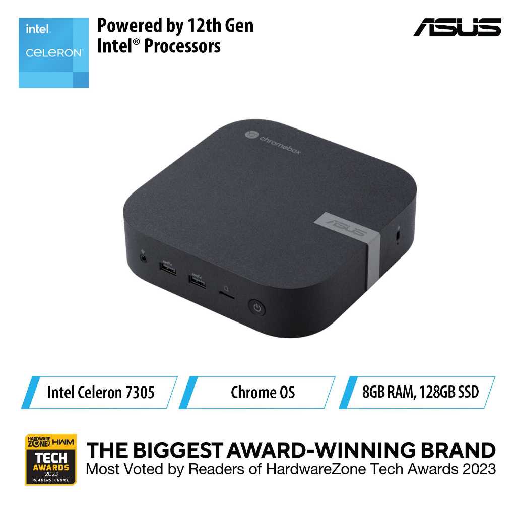 ASUS CHROMEBOX5-SC051UN Mini PC - Intel Celeron 7305 Processor DDR4 8GB ...