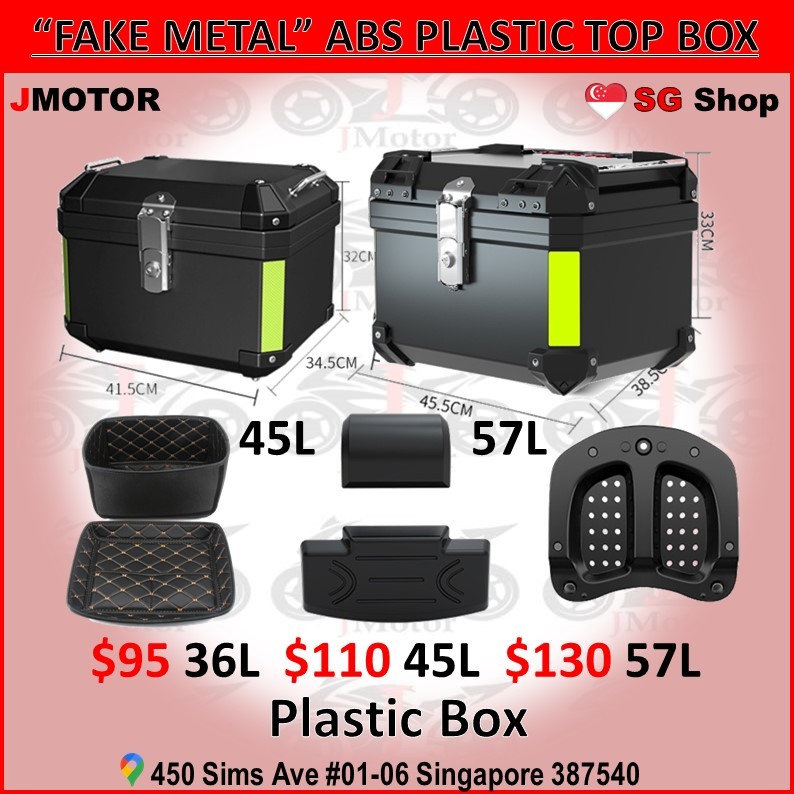“FAKE METAL” ABS PLASTIC Motorcycle top box TOP BOX | Shopee Singapore