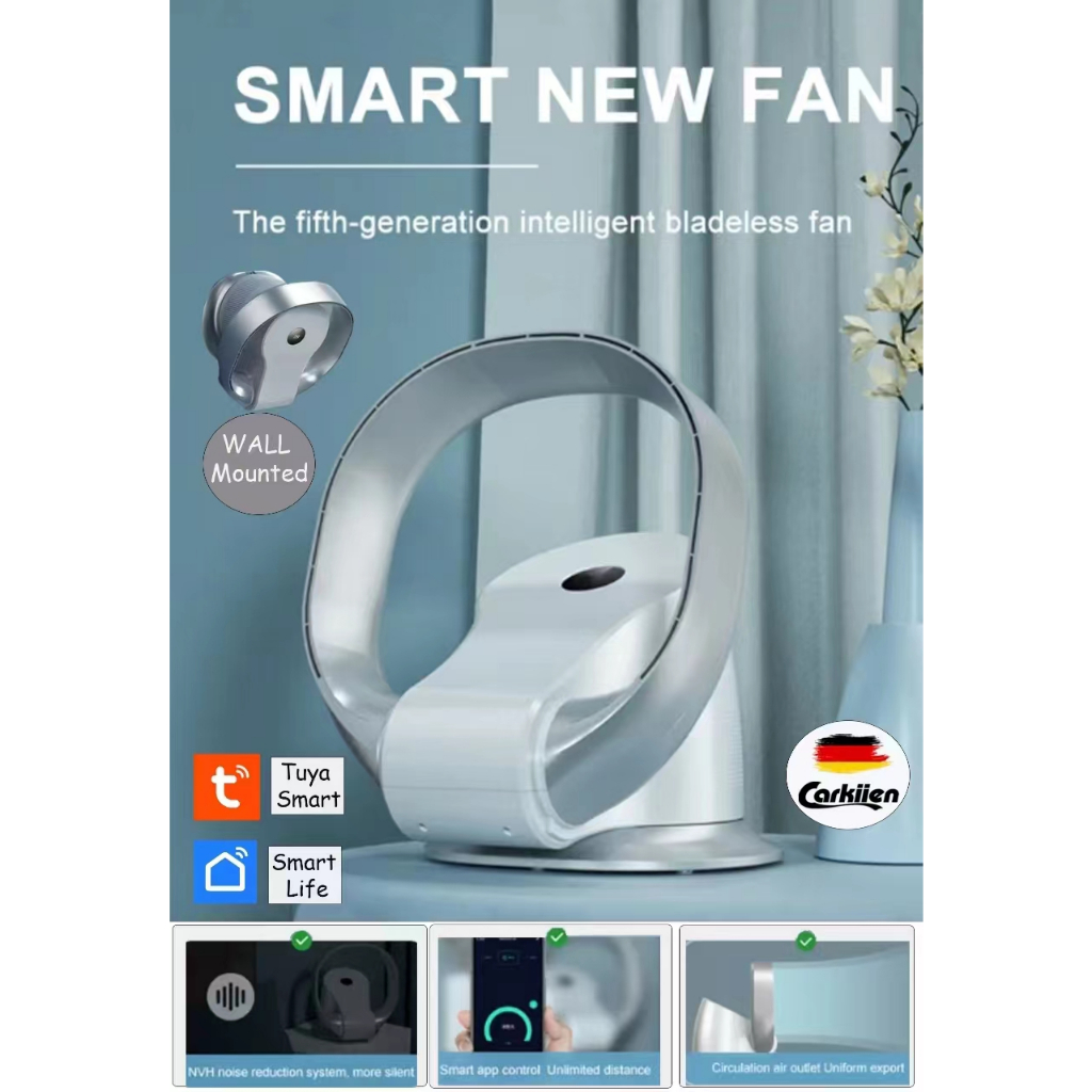 Carkiien Bladeless Fan UItra-Air IoT UV Purifying Fan Smart Cooling ...