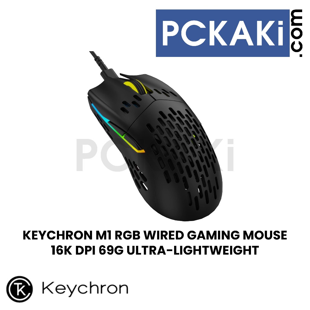 KEYCHRON M1 WIRED GAMING MOUSE PMW3389 Sensor 16,000 DPI Ultra ...