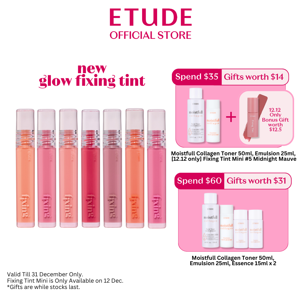 Etude Glow Fixing Tint (Long Lasting, Non-Sticky Glossy Shine Lip Stain ...
