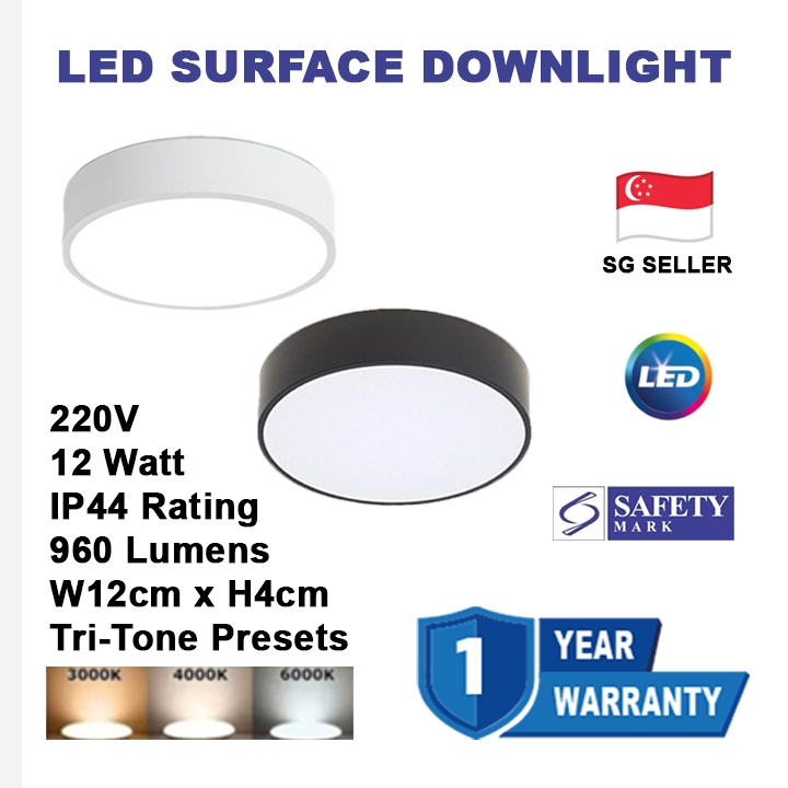 [SG SELLER] LED 12W Surface Trimless Ceiling Downlight | Shopee Singapore